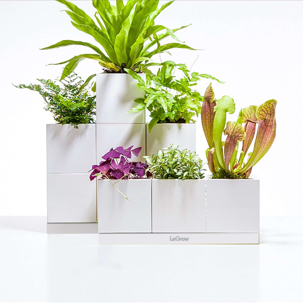 LeGrow Building Kit, Expanding Garden | 10 Pots, 6 connectors, 2 Trays