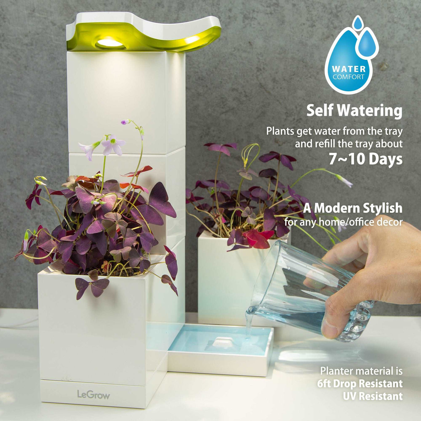 Indoor Planter with Grow Light, 10 Days Watering-Free | LeGrow - L